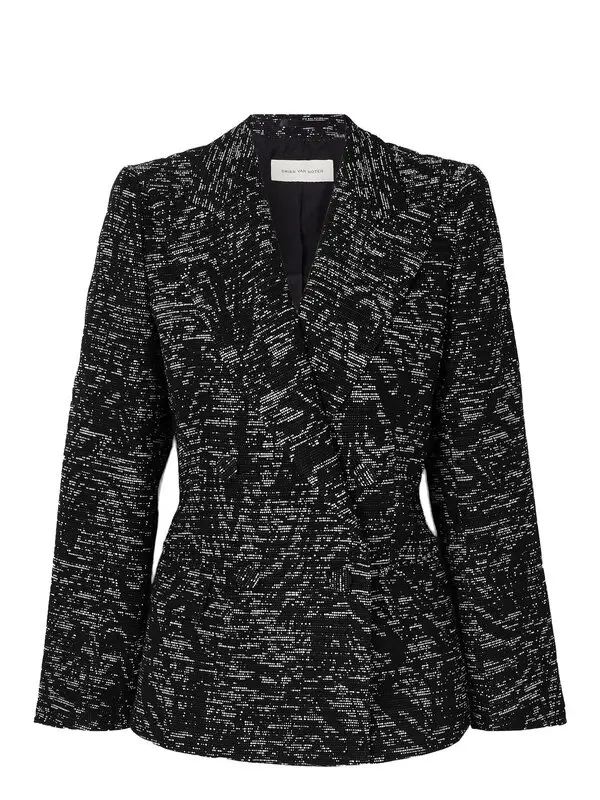 Dries Van Noten Woven Double-breasted Blazer - Black