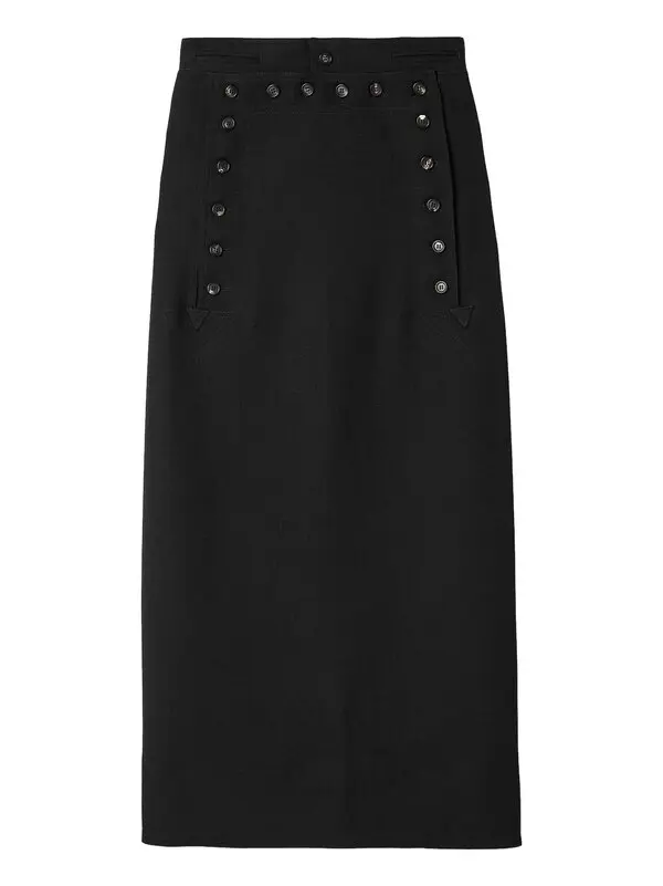 BODE Wool-twill Maxi Skirt - Black