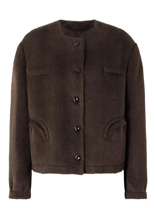 BLAZÉ MILANO Herringbone Alpaca And Wool-blend Jacket - Brown