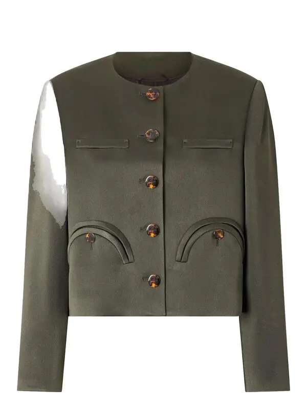 BLAZÉ MILANO Novalis Shamo Satin Jacket - Green