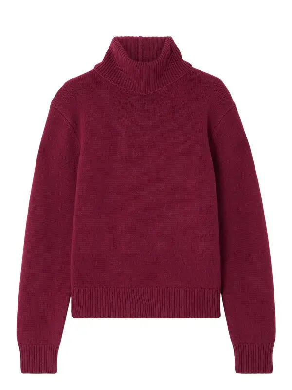 ANINE BING Idra Wool And Cashmere-blend Turtleneck Sweater - Burgundy