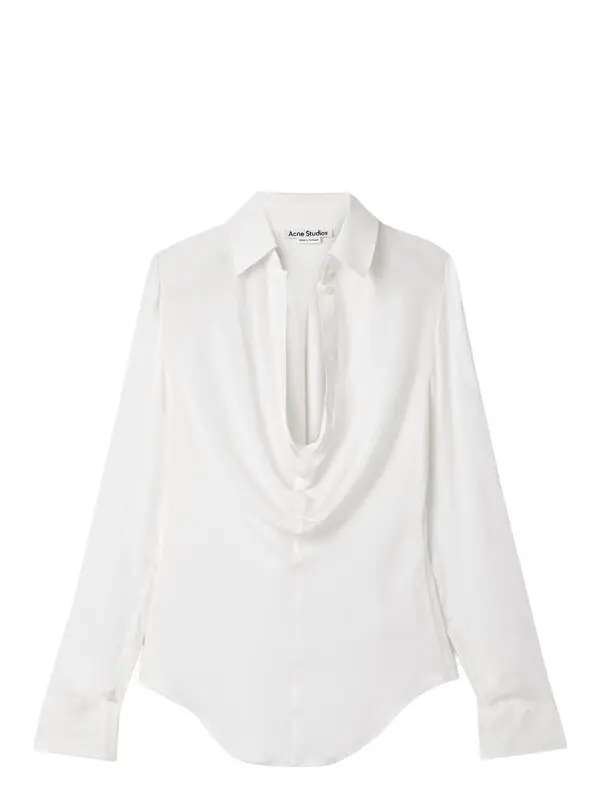 Acne Studios Draped Silk-georgette Blouse - White