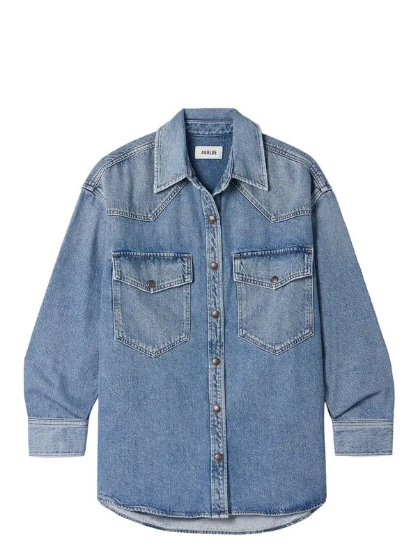AGOLDE Lotta Denim Shirt - Mid Denim
