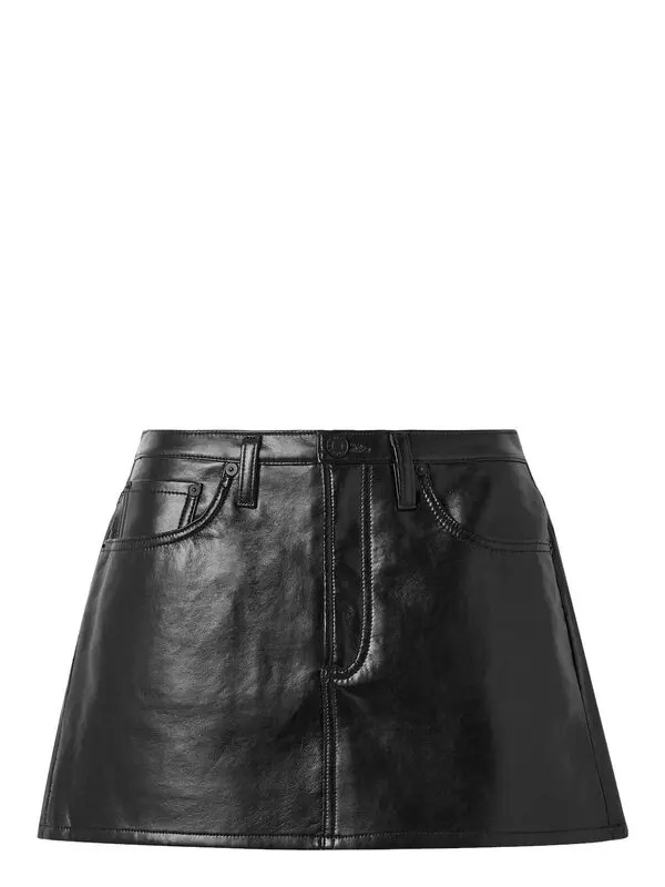 AGOLDE Keira Recycled Leather-blend Mini Skirt - Black