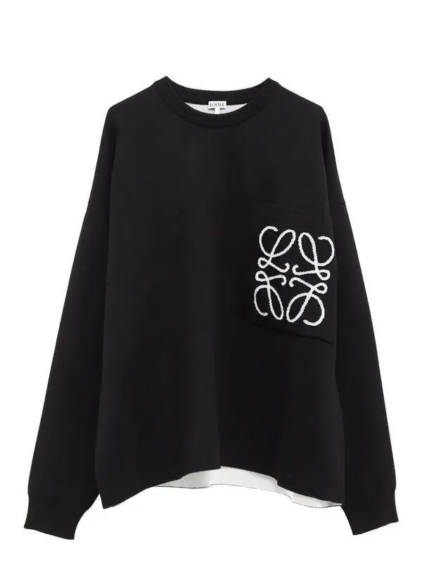 Loewe Anagram Cotton Sweater - Black