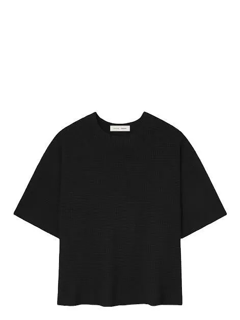 Fear Of God Essentials Waffle Short Sleeve Sweater - Jet Black