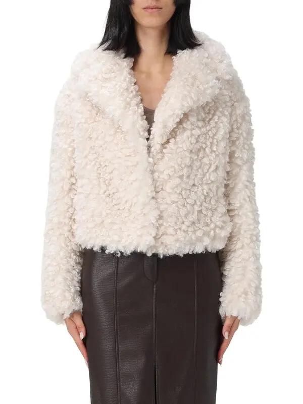 STAND STUDIO Fur Coat - Beige