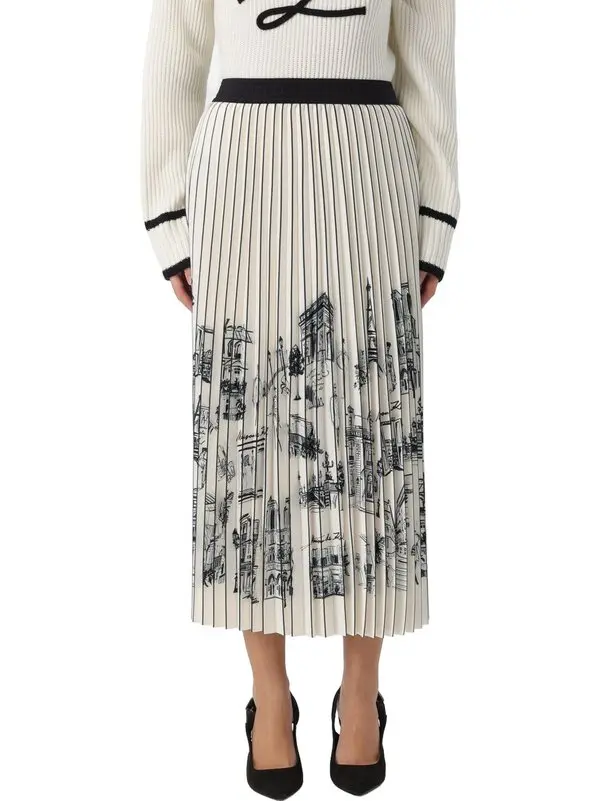Karl Lagerfeld Printed Midi Skirt - White