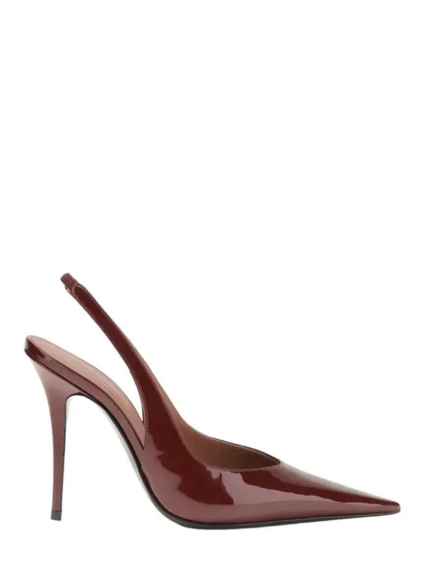 Amina Muaddi Pointed Slingback Pumps - Wine