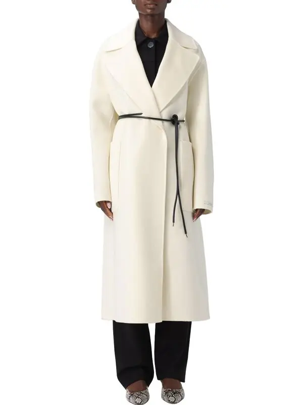 Sportmax Tie Detailed Coat - Milk