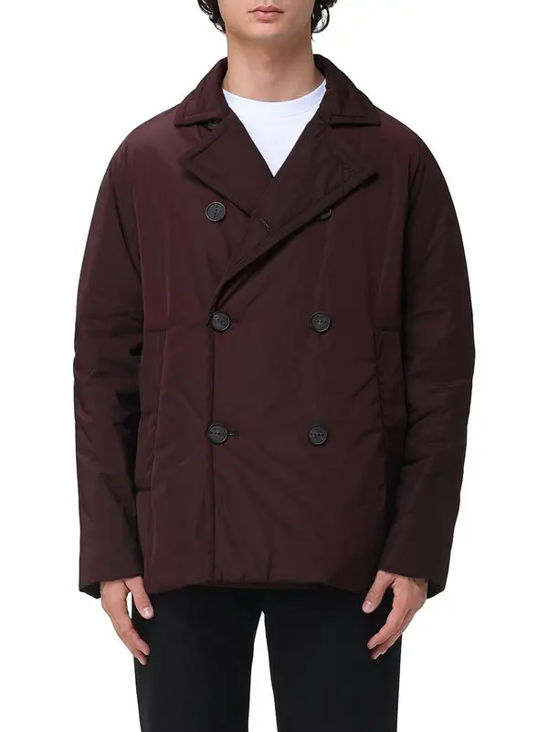 HEVO Double Breasted Coat - Burgundy