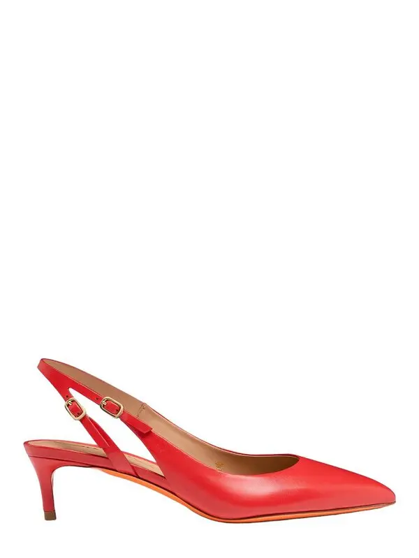 Santoni Pointed-toe Slingback Pumps - Red