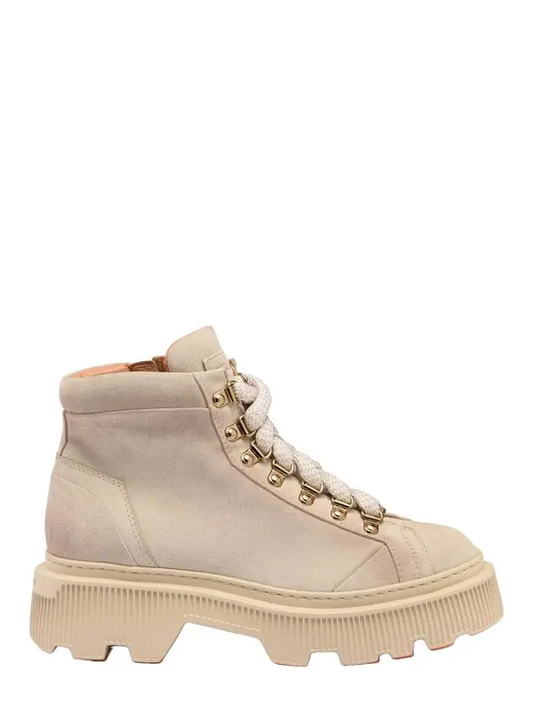 Santoni Lace Up Boots - Natural