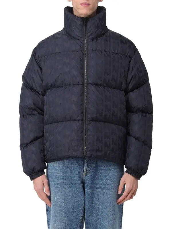 MSGM Quilted Logo Puffer Jacket - Black