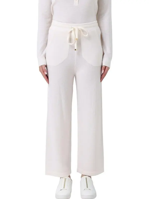 Elisabetta Franchi Wide Leg Trousers - Milk