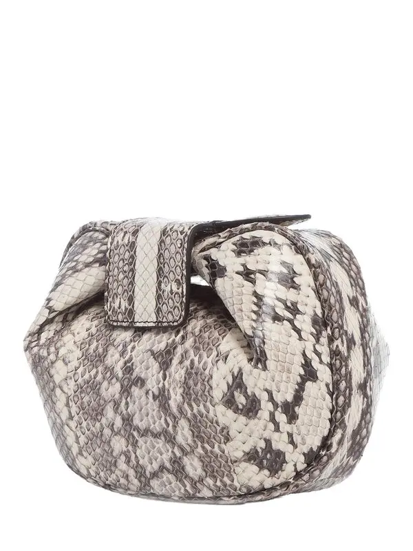 Gabriela Hearst Soft Demi Snakeskin Clutch - Black/white