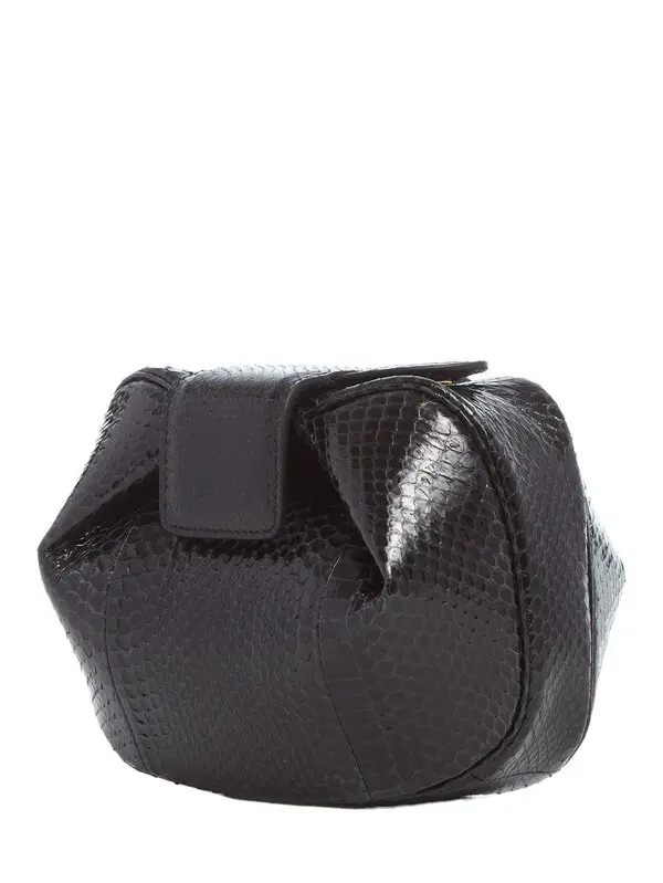 Gabriela Hearst Soft Demi Snakeskin Clutch - Black
