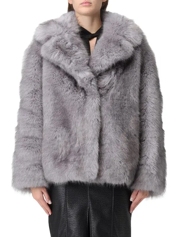STAND STUDIO Fur Coat - Grey