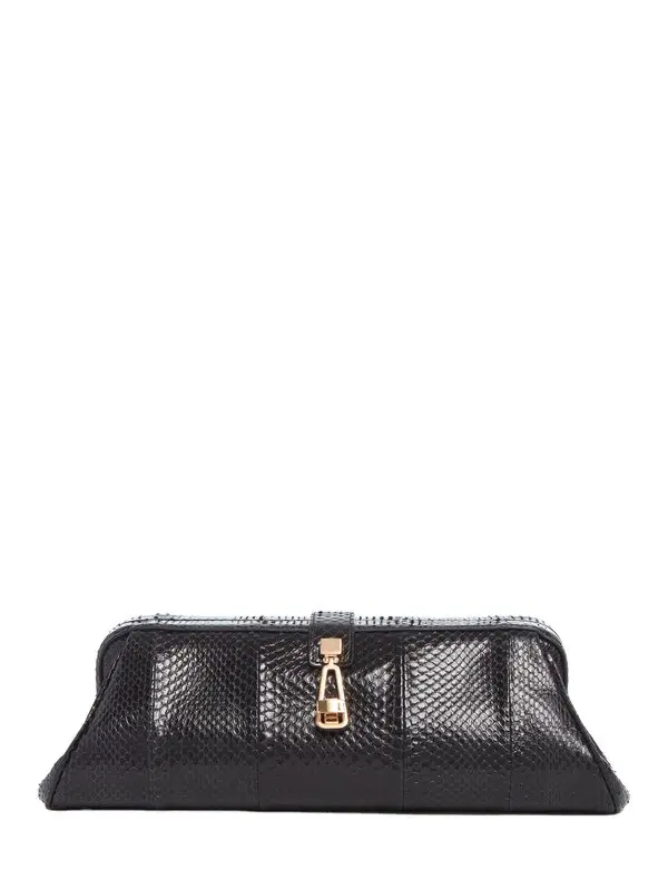 Gabriela Hearst Paola Snakeskin Clutch - Black