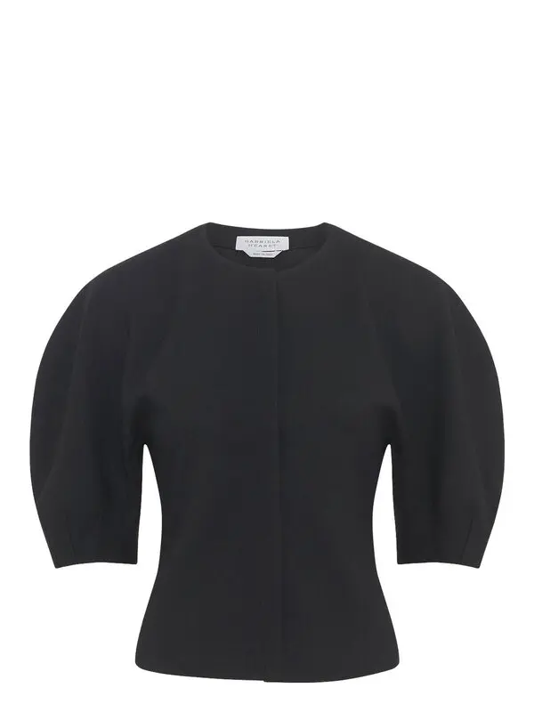 Gabriela Hearst Waverly Top In Recycled Wool - Black