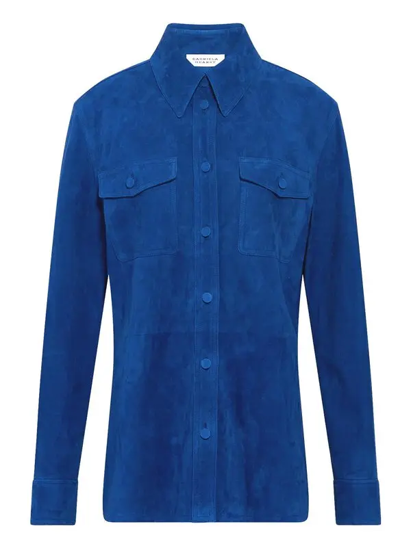 Gabriela Hearst John Austin Suede Shirt - Cobalt