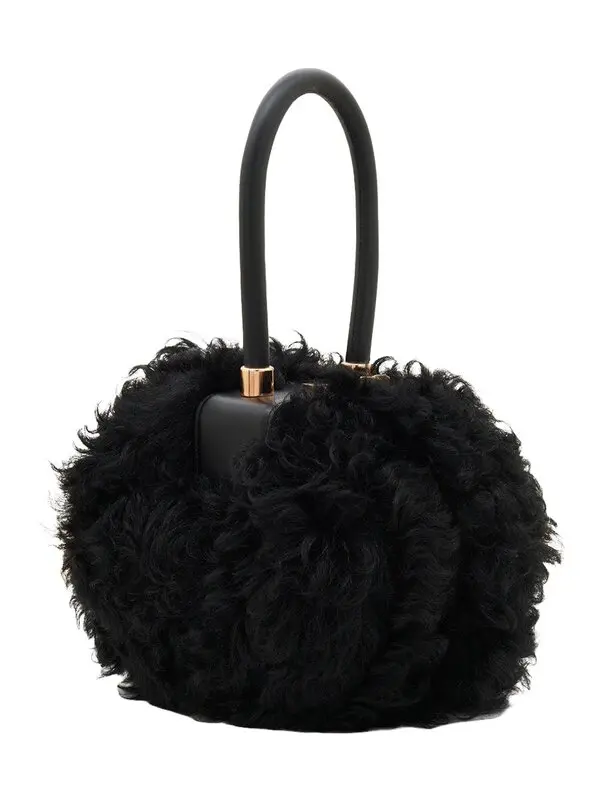 Gabriela Hearst Nina Bag In Shearling - Black