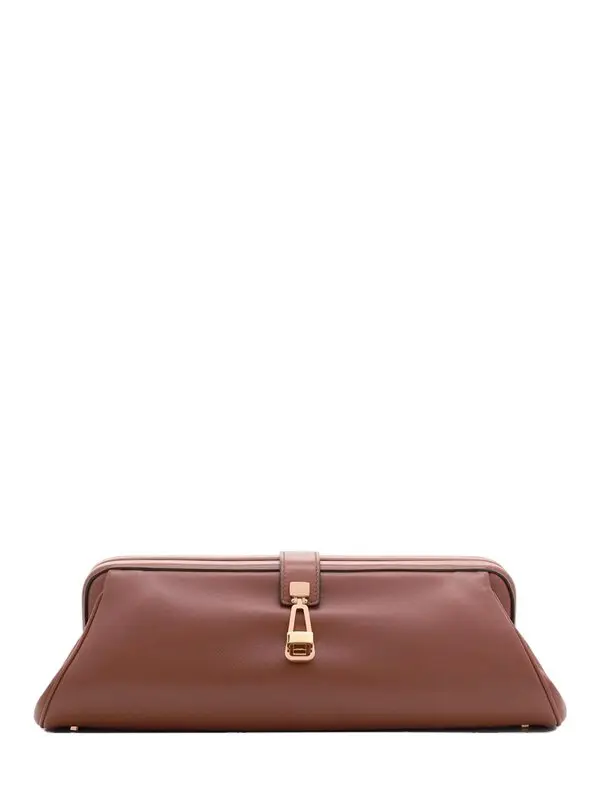 Gabriela Hearst Paola Nappa Leather Clutch - Cognac