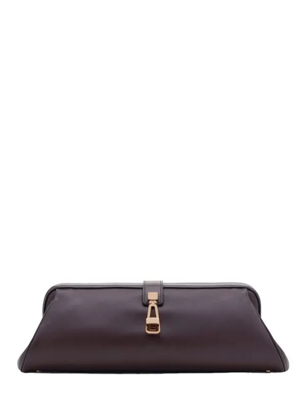 Gabriela Hearst Paola Nappa Leather Clutch - Bordeaux