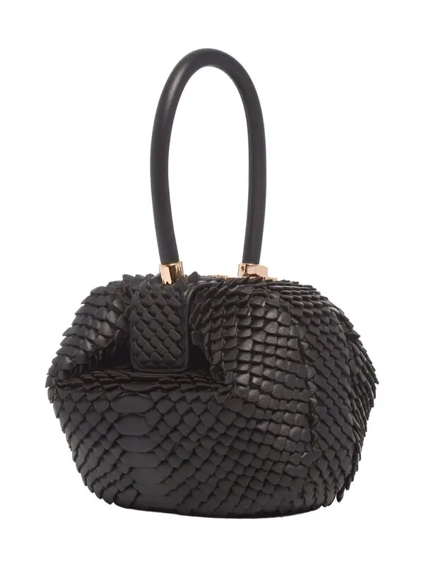 Gabriela Hearst Nina Bag In Leather Snake Scales - Black