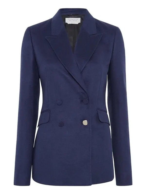 Gabriela Hearst Stephanie Blazer In Winter Silk - Navy