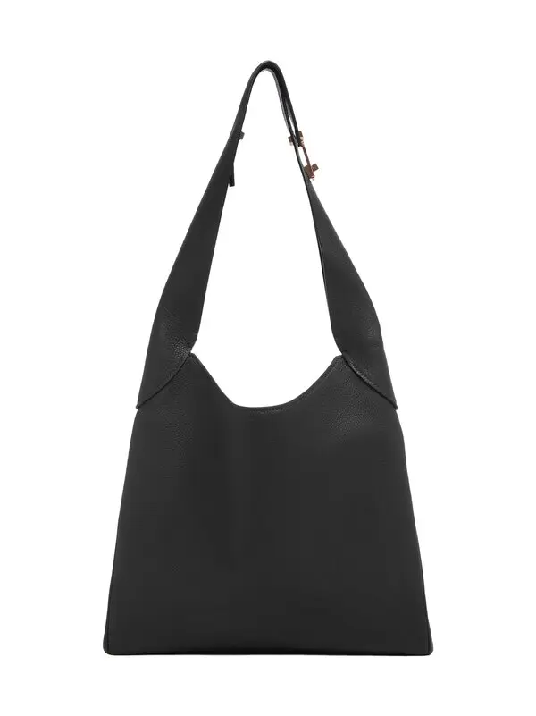 Gabriela Hearst Small Hobo Bag In Textured Nappa Leather - Black