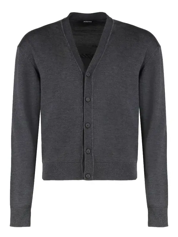 Jacquemus Merino Wool Cardigan - Grey