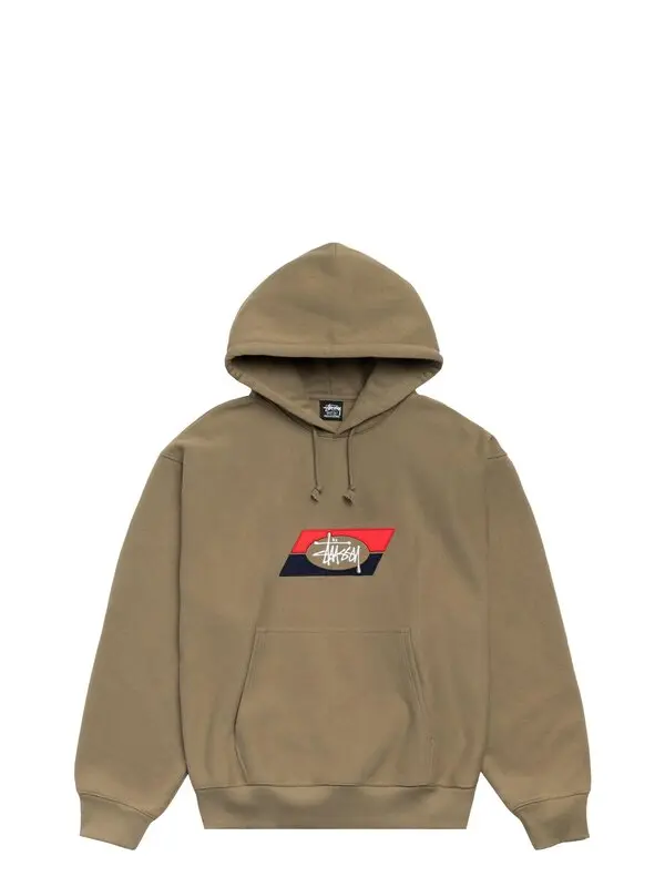 StÜssy Double Stripe Embroidered Hoodie - Tan