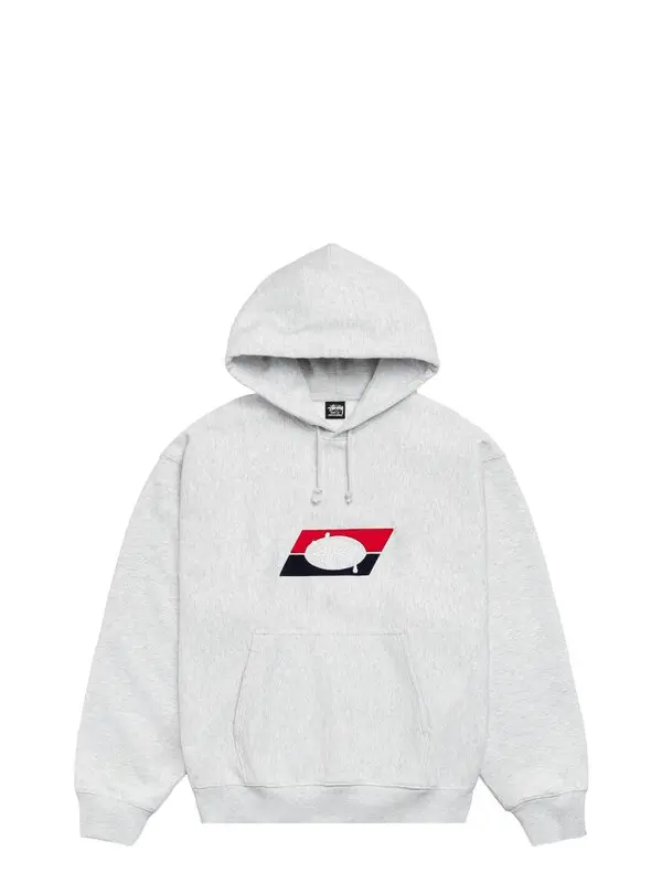 StÜssy Double Stripe Embroidered Hoodie - Grey