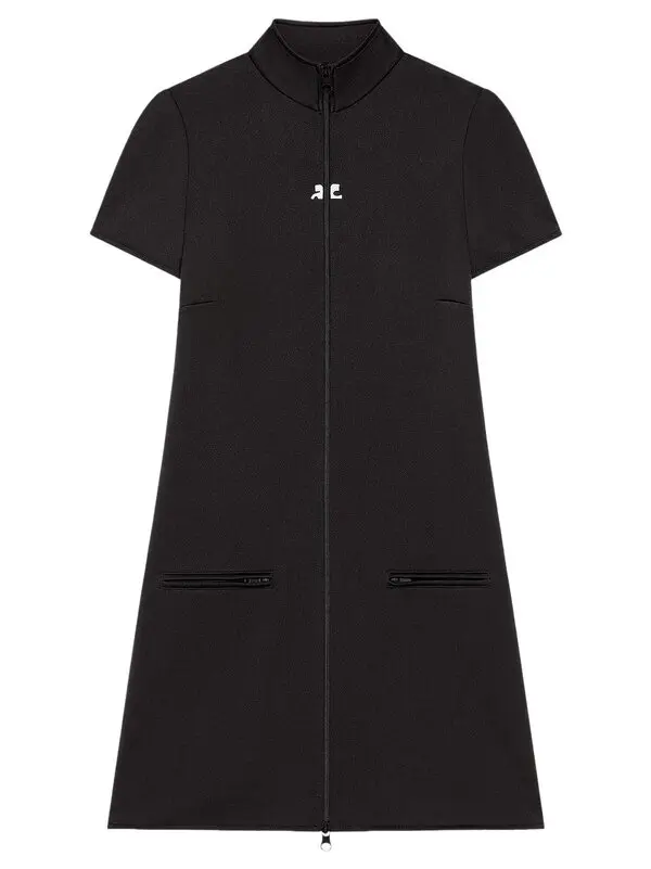 COURREGES Interlock Tracksuit Mini Dress - Black
