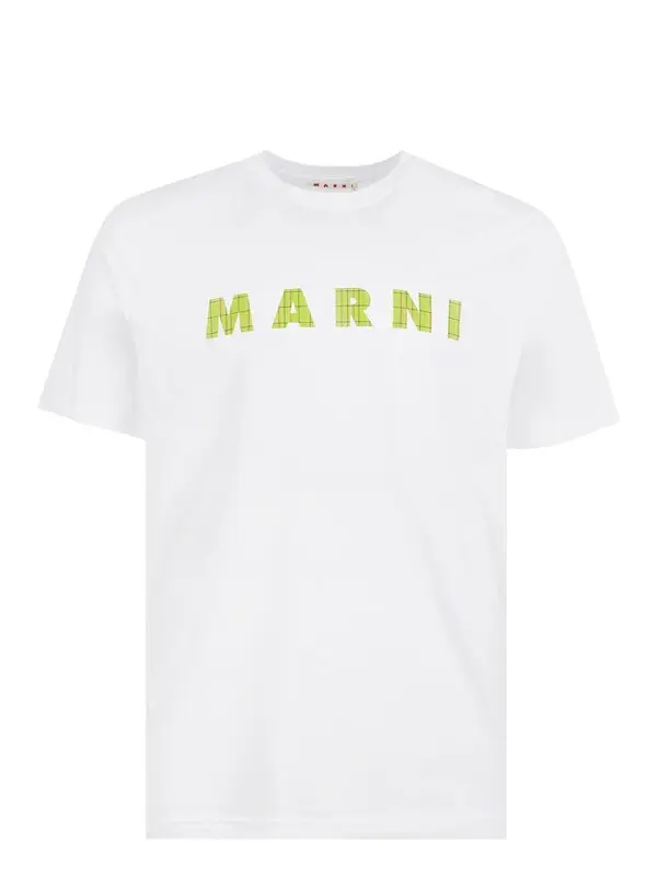 Marni Checks Logo Jersey T-shirt - White