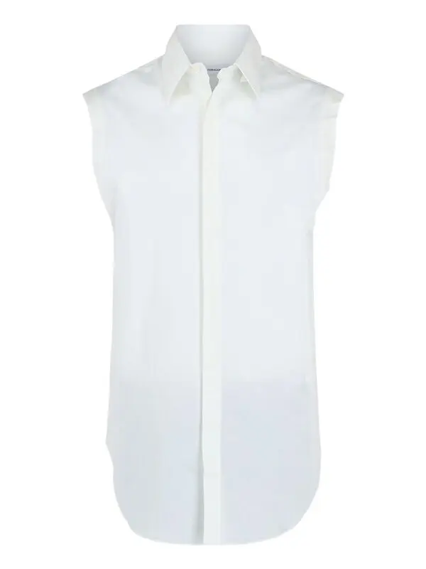 FERRAGAMO Sleeveless Tuxedo Shirt - White