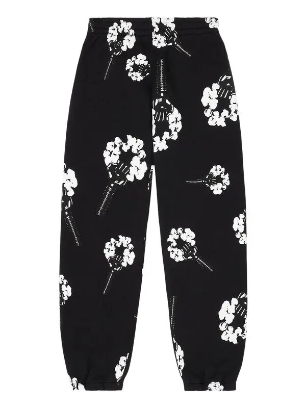 DENIM TEARS X Hardies Tears Fist Wreath Open Hem Sweatpants - Black