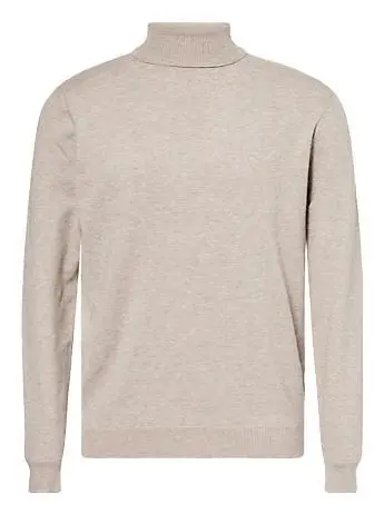 NOBL Bennett Roll-neck Knitted Jumper - Beige
