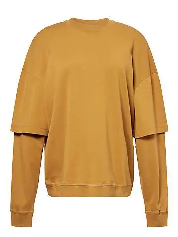 DARKPARK Troy Double-sleeve Cotton-jersey Sweatshirt - Ochre