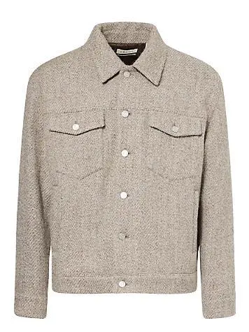 FRAME Tweed Wool And Alpaca Trucker Jacket - Light Taupe