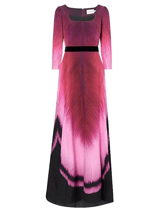 MARY KATRANTZOU Allegra Square-neck Maxi Dress - Fuchsia Feath