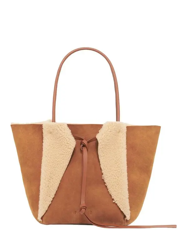 Gabriela Hearst Marija Shearling Tote Bag - Cognac