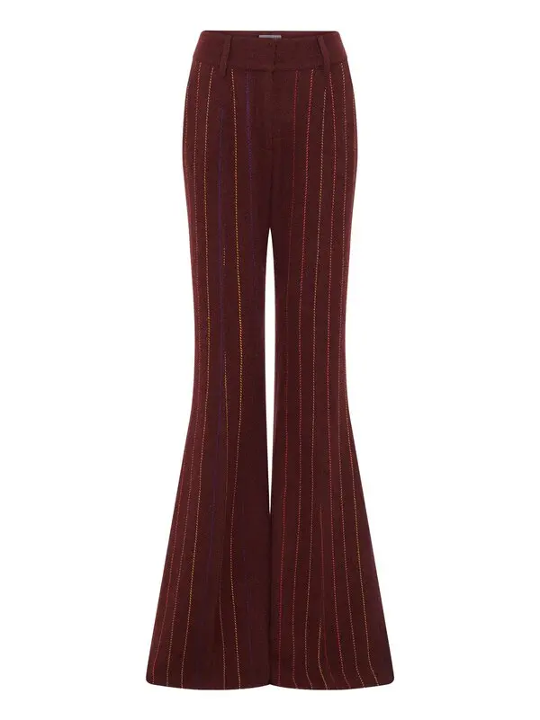 Gabriela Hearst Rhein Flare Pant In Wool Cashmere - Burnt Sienna Multi