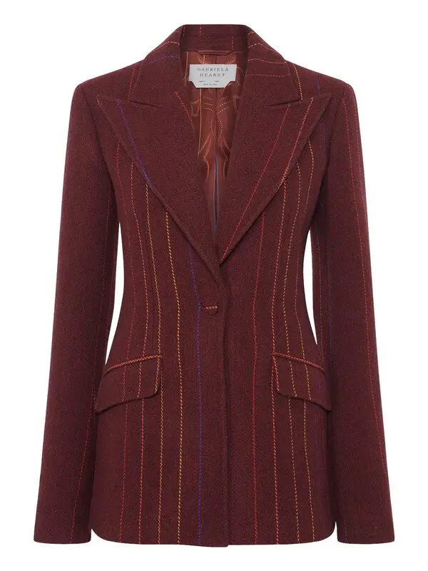 Gabriela Hearst Leiva Pinstripe Blazer - Burnt Sienna Multi