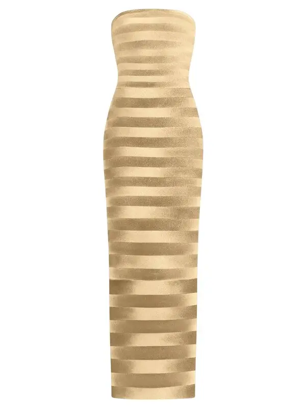 Herve Leger Nia Strapless Gown - Gold Ombre