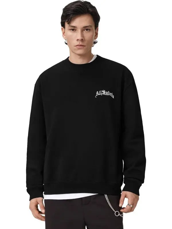 ALLSAINTS Descent Oversized Cropped Sweatshirt - Black