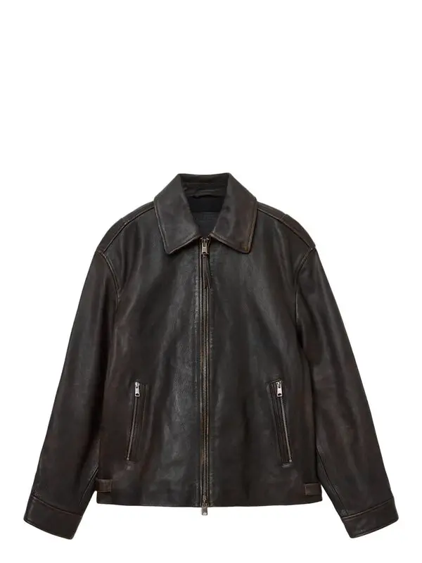 ALLSAINTS Garrison Leather Jacket - Brown