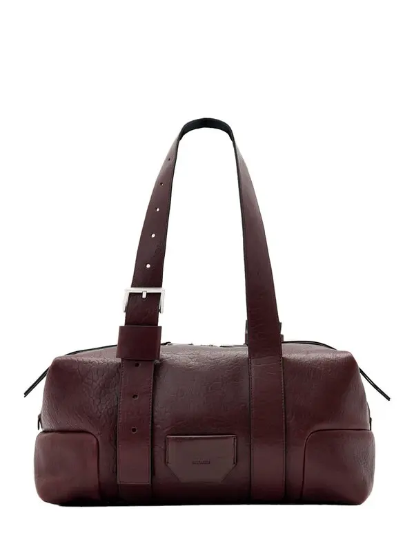 ALLSAINTS Ares Grain Leather Shoulder Bag - Port Red