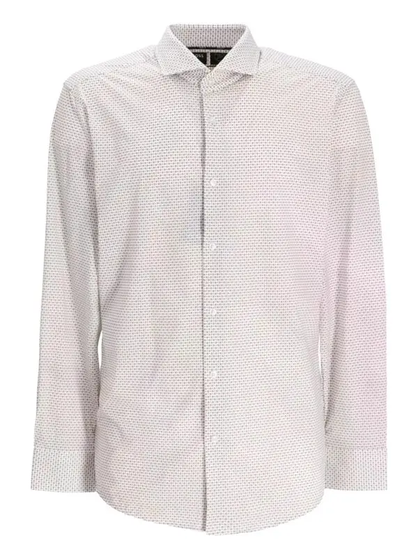 BOSS Printed Cotton Shirt - Neutrals